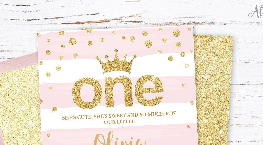 1st BIRTHDAY INVITATION Girl First Birthday Party Invite | Etsy