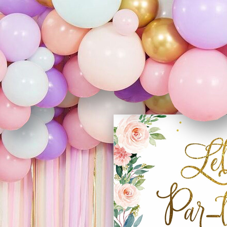 TEA PARTY Sign Printable Let's Par-tea Welcome Tea for - Etsy