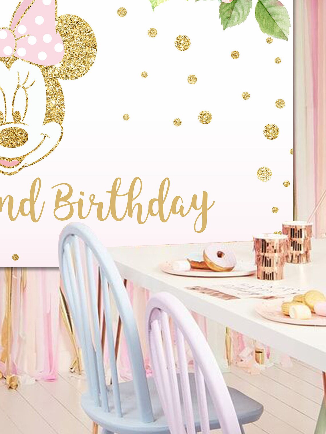 MINNIE MOUSE Backdrop Minnie Mouse Editable PDF Wall Decal - Etsy