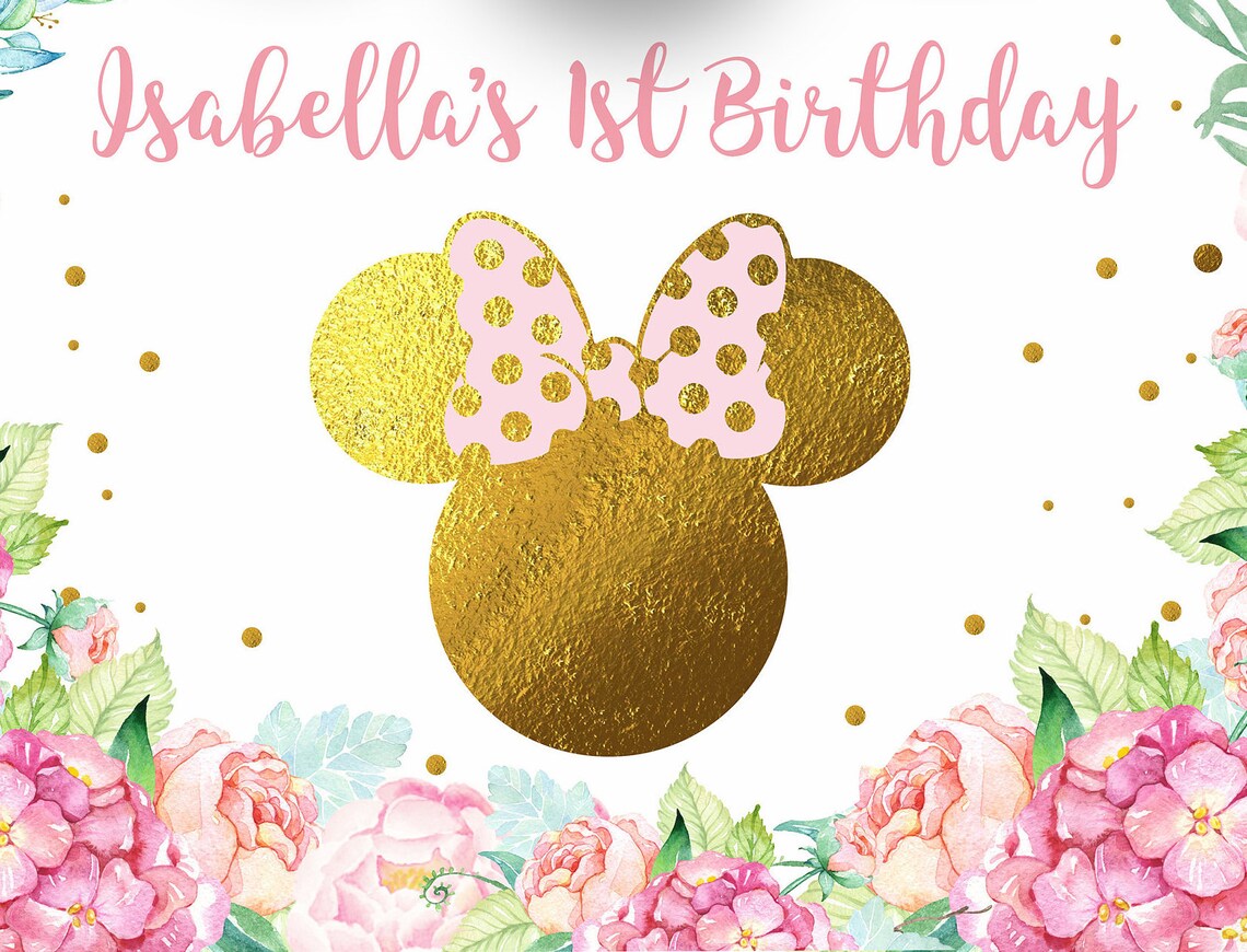 MINNIE MOUSE Backdrop Minnie Mouse Editable PDF Wall Decal - Etsy