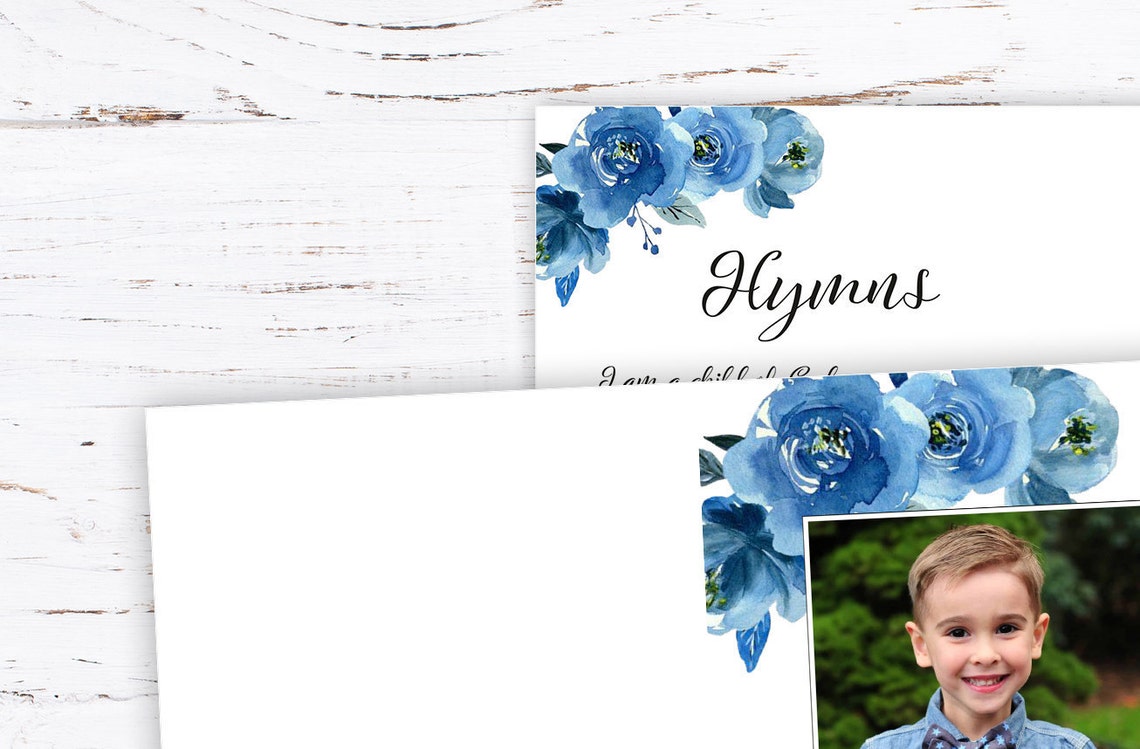 LDS Baptism Program Printable Photo Template Lds Boy - Etsy