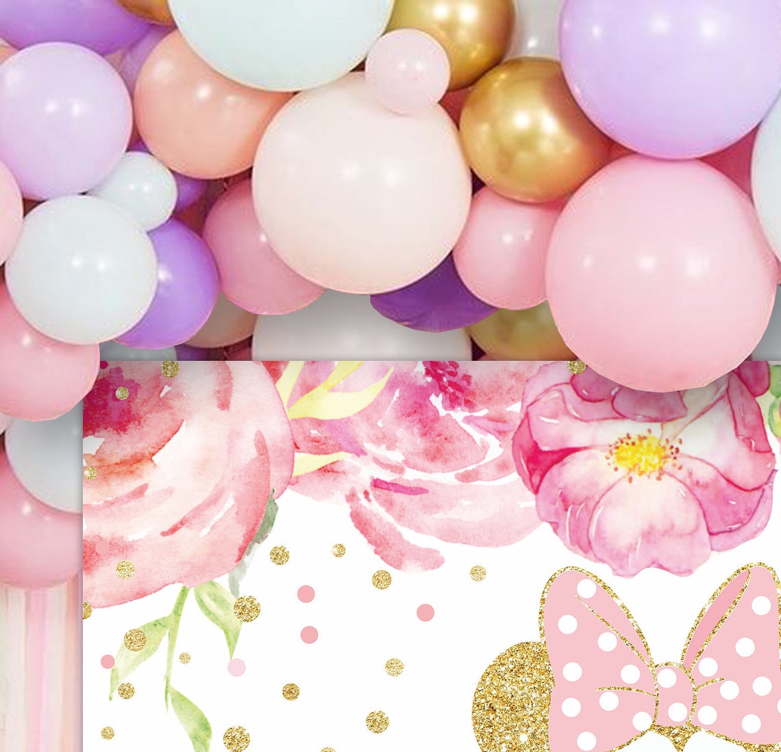 MINNIE MOUSE Wall Backdrop Minnie Mouse Editable PDF - Etsy