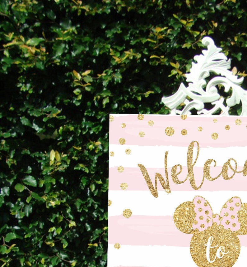 Welcome Sign Minnie Mouse Birthday Minnie Mouse Welcome | Etsy