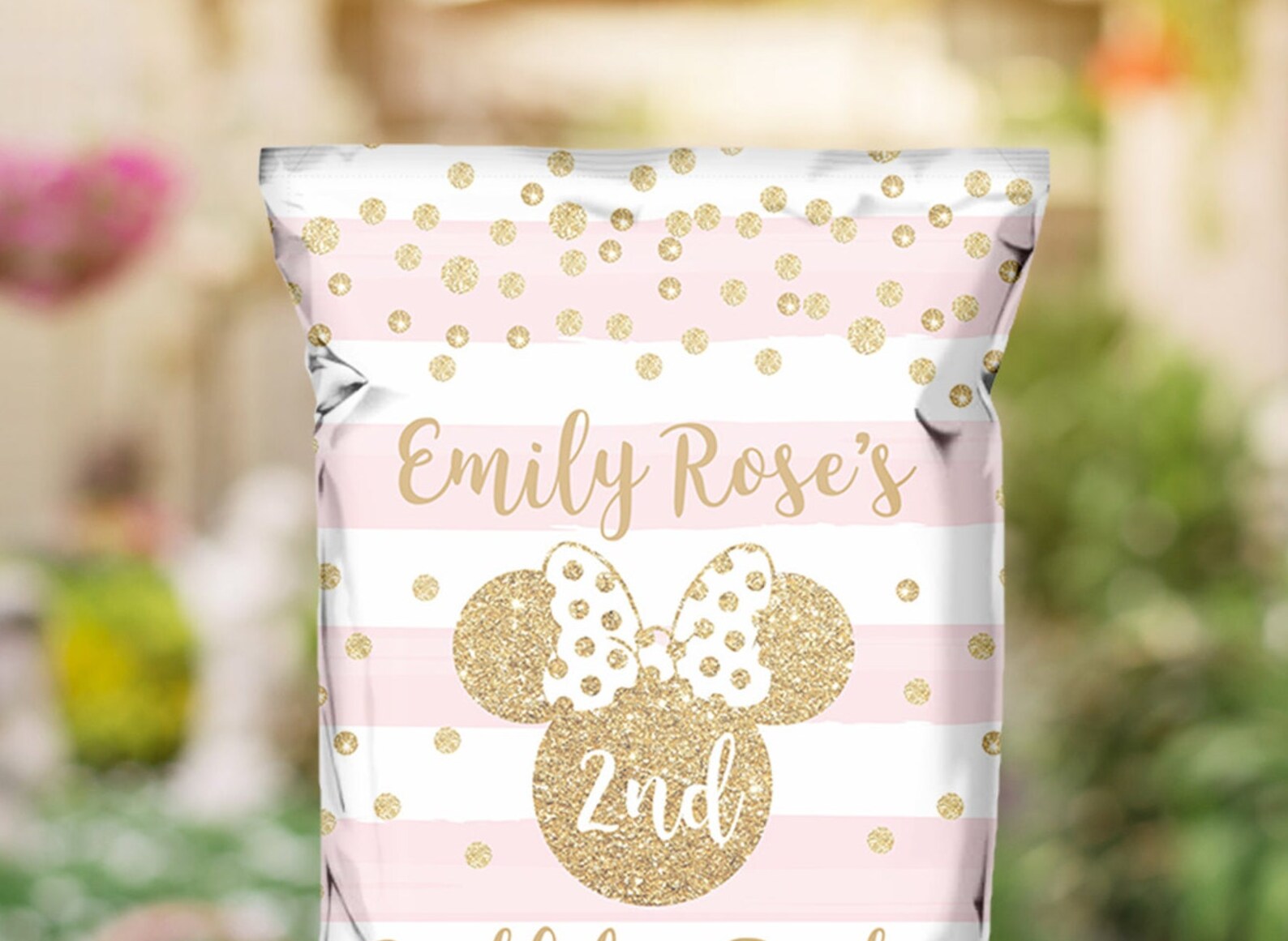 MINNIE MOUSE Potato Chip Bag Wrapper 1st Birthday Girl Potato - Etsy