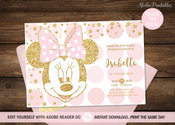 Minnie Mouse Blank Invitation Template