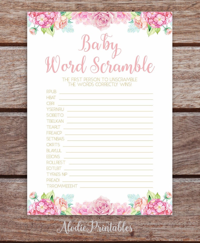 Baby Word Scramble Game Baby Shower Word Scramble Game Baby - Etsy