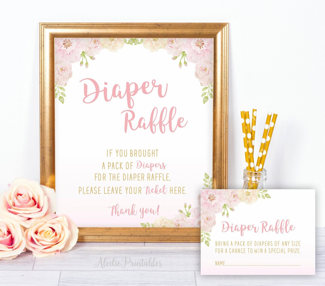 Diaper Raffle Ticket, Diaper Raffle Insert, Printable Baby Shower Games ...