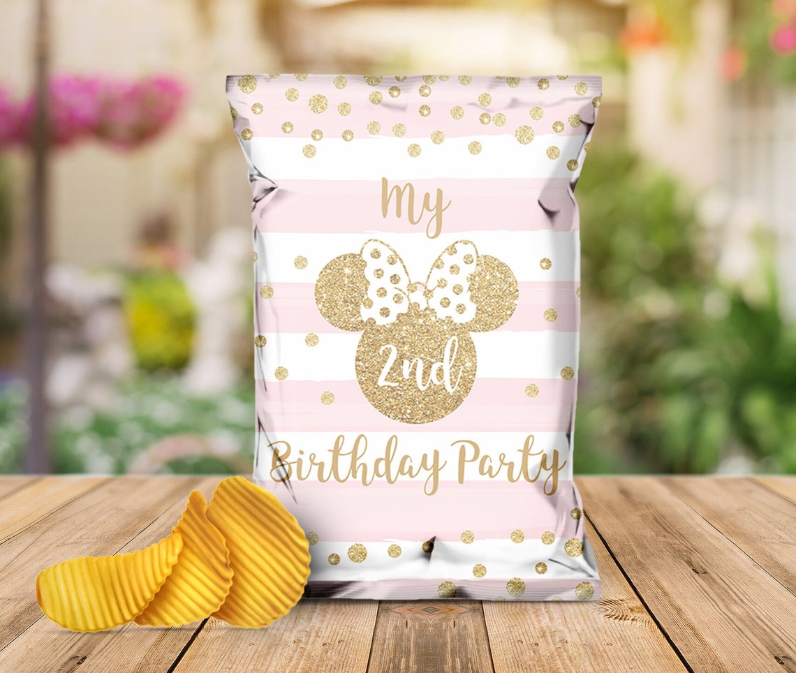 MINNIE MOUSE Potato Chip Bag Wrapper 1st Birthday Girl Potato - Etsy