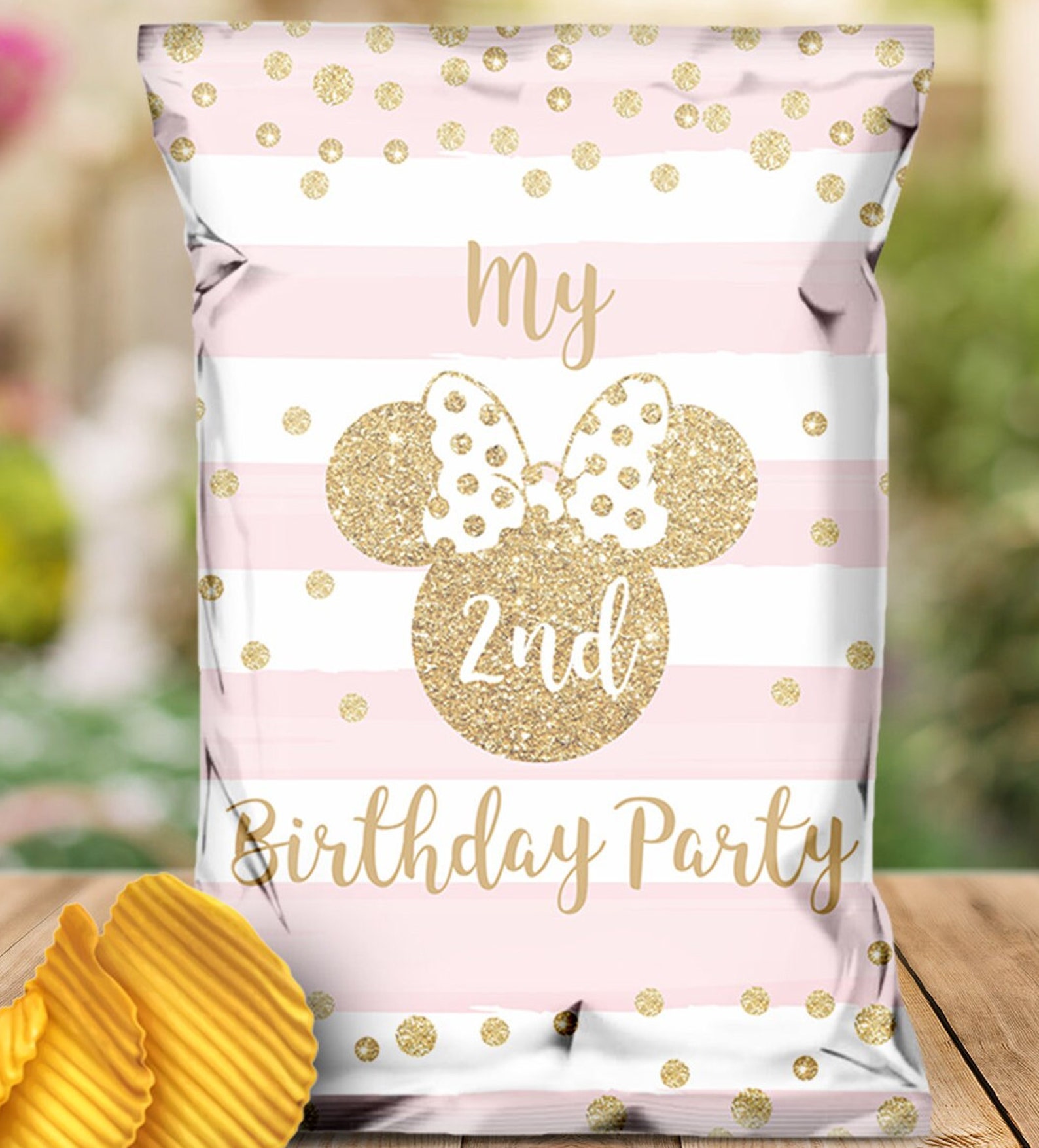 MINNIE MOUSE Potato Chip Bag Wrapper 1st Birthday Girl Potato - Etsy
