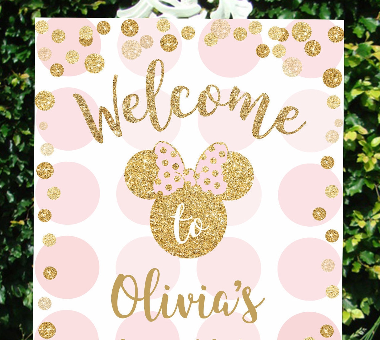 Welcome Sign Minnie Mouse Birthday Minnie Mouse Welcome | Etsy
