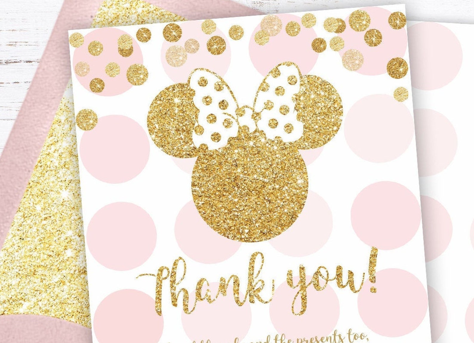 Minnie Mouse Thank You Card Minnie Mouse Thank You Note 1st - Etsy