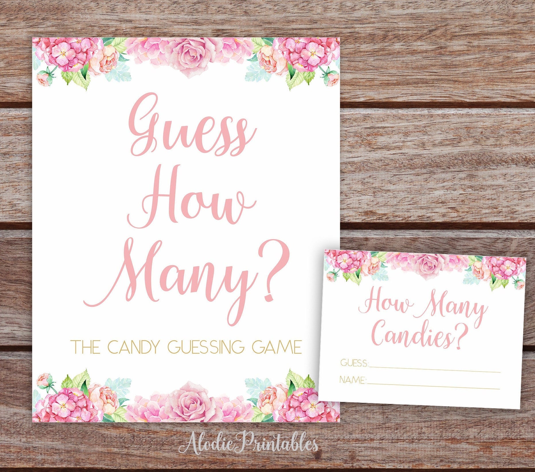 Baby Shower Guess Game Guess How Many Baby Shower Games | Etsy