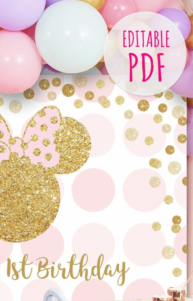 MINNIE MOUSE Wall Backdrop Minnie Mouse Editable PDF - Etsy