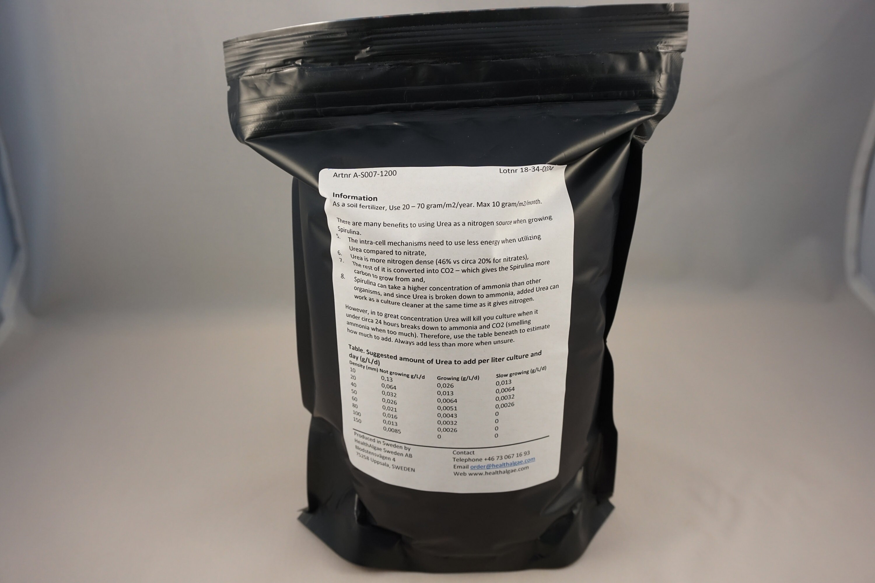 UREA Fertilizer, 1200 G swedish Grade for Gardening and Spirulina ...