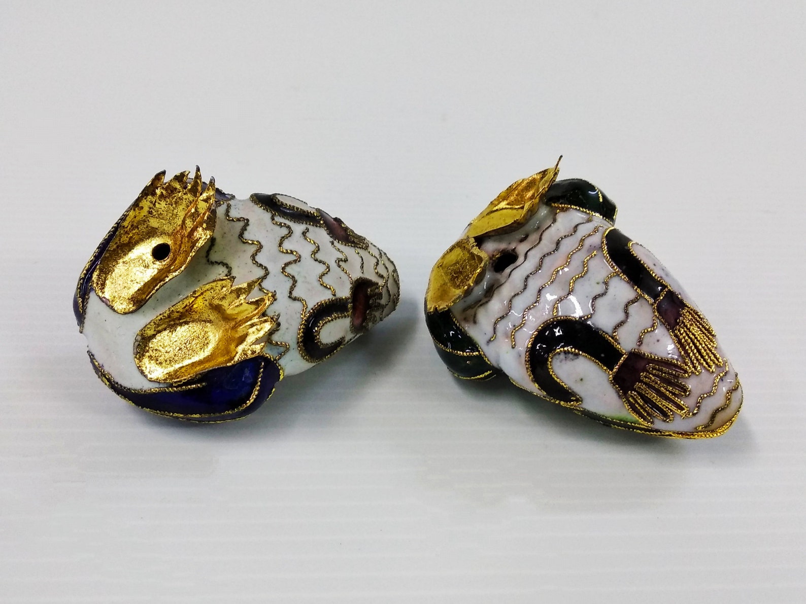 Vintage Chinese Cloisonne Small Frog Toad Figurine,gold Plated Copper ...