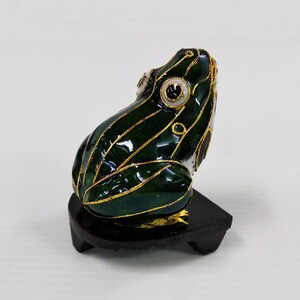 Vintage Chinese Cloisonne Small Frog Toad Figurine,gold Plated Copper ...