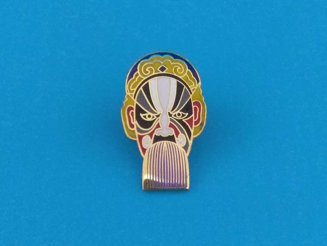 Set of 5 Vintage Beijing Opera Mask Collar Pin,hand-painted Chinese ...