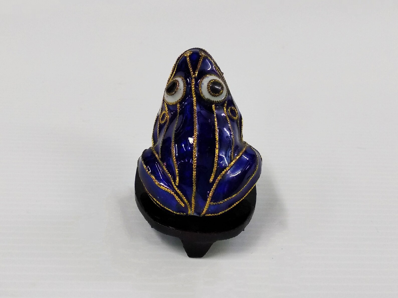 Vintage Chinese Cloisonne Small Frog Toad Figurine,gold Plated Copper ...