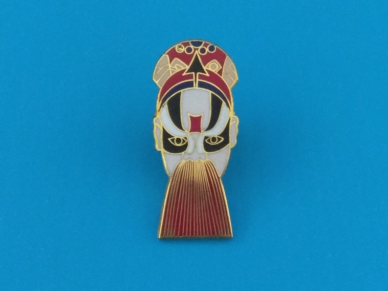 Set of 5 Vintage Beijing Opera Mask Collar Pin,hand-painted Chinese ...