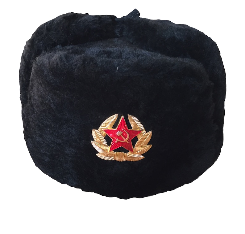 Authentic Russian Military Black Ushanka Hat Soviet Soldier - Etsy