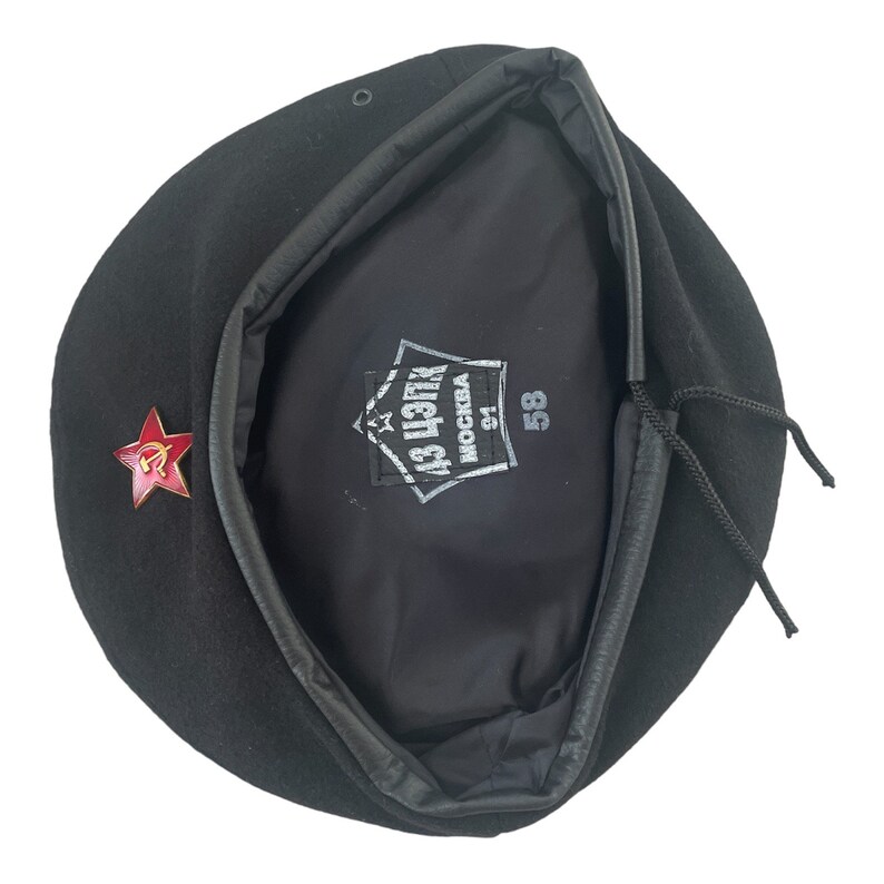 Black CHE Guevara Style Beret Hat Cap USSR Soviet Army Russian - Etsy