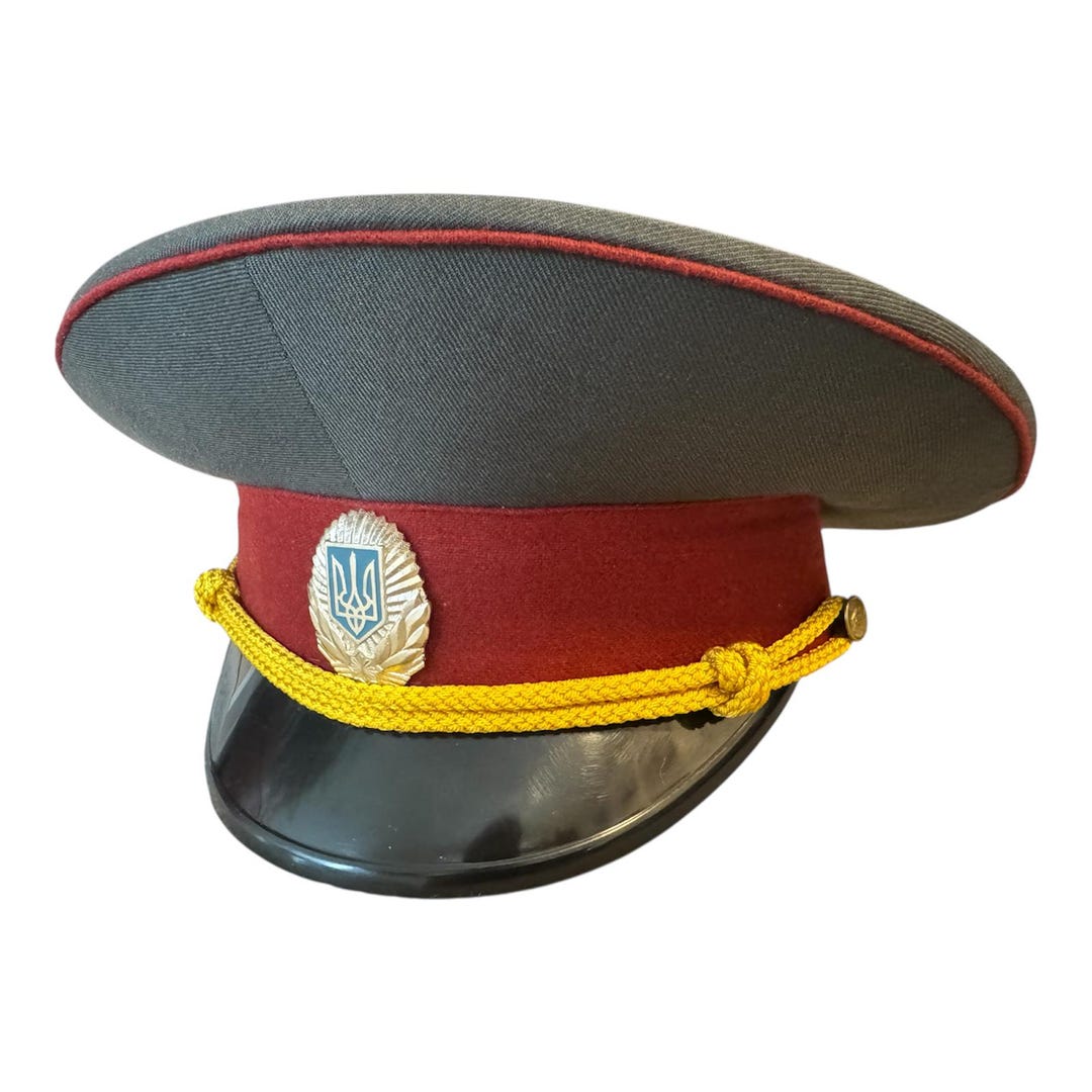 Vintage Ukraine Peaked Cap 1990s MVS Officer Uniform Visor Hat With ...