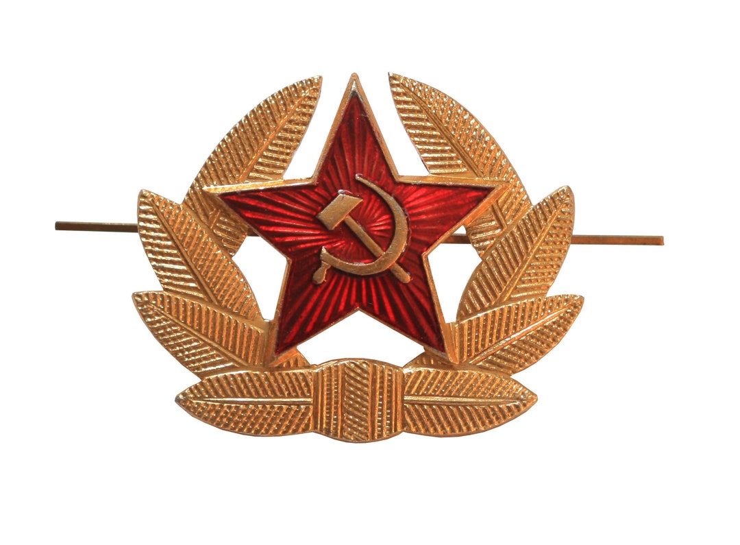 Soviet Russian Army Red Star Hammer & Sickle Hat Badge USSR - Etsy