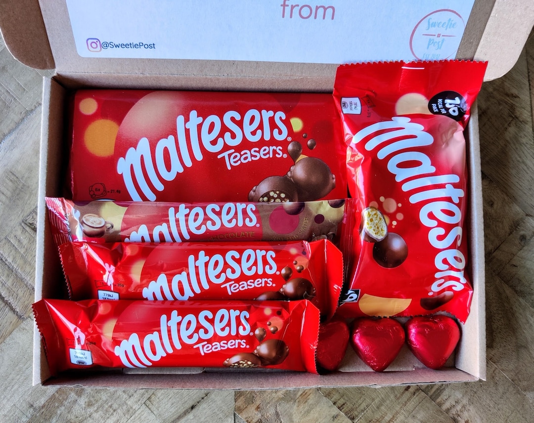 Handmade Malteser Chocolate Gift Box With Hearts - Etsy UK