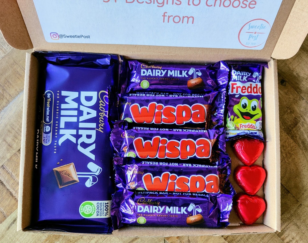 Cadbury Chocolate Gift Box: Dairy Milk, Wispa, Freddo & Hearts - Etsy UK