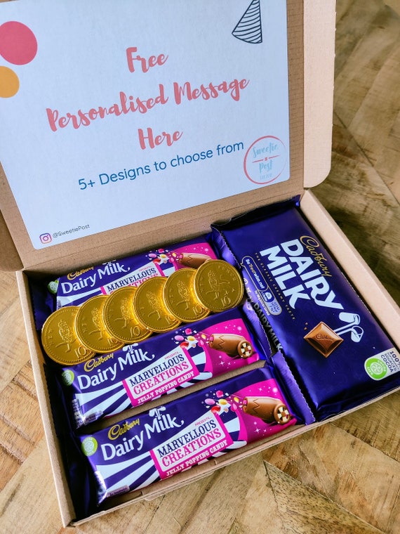 Marvellous Creations Cadbury and Gold Coin Gift Box Popping Candy Present Free Personalisation Marvellous Creation Gift Birthday Etsy