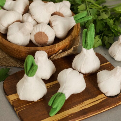 Garlic Play Food felt Food Vegetables Fruit Pretend Play - Etsy