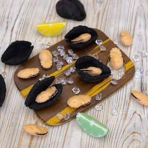 Mussels Play Food (felt Food, Sea Food, Pretend Play Kids Kitchen ...