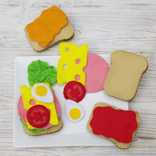 Sandwich Bread Play Food felt Food Pretend Play Kids - Etsy