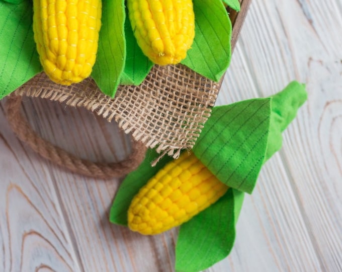 Corn Cob Play Food (felt Food, Vegetables, Pretend Play Kids Kitchen ...