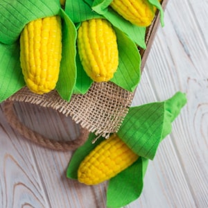 Corn Cob Play Food felt Food, Vegetables, Pretend Play Kids Kitchen ...