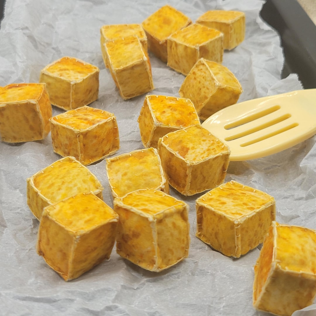 Felt Crouton, Cube Toast Bread, Caesar Salad Pretend Play Food (kids ...