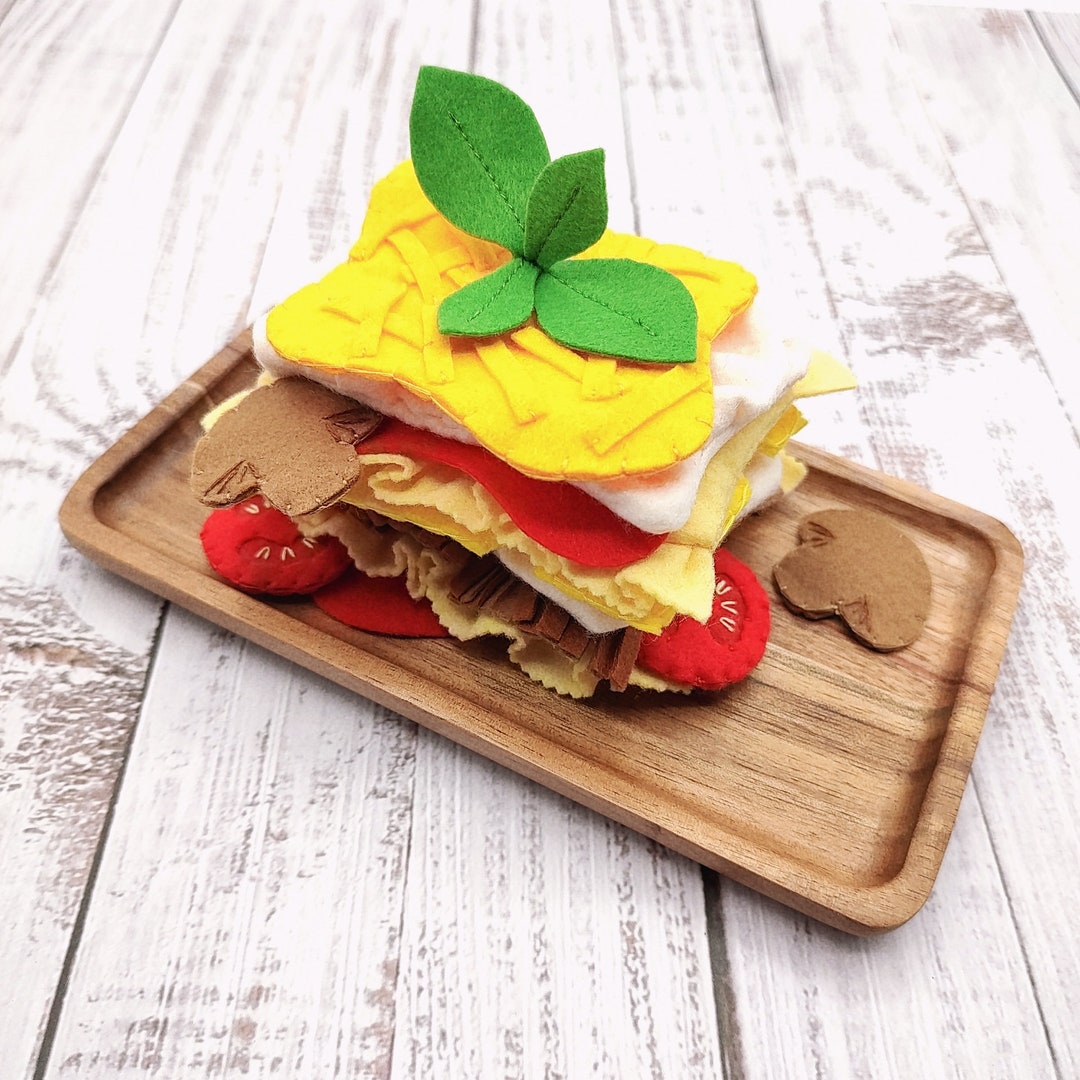 Lasagna Felt, Make Your Set, Pasta Play Food (felt Food, Pretend Play ...