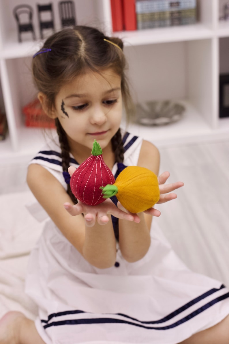 Onion Play Food felt Food Vegetables Fruits Pretend Play - Etsy