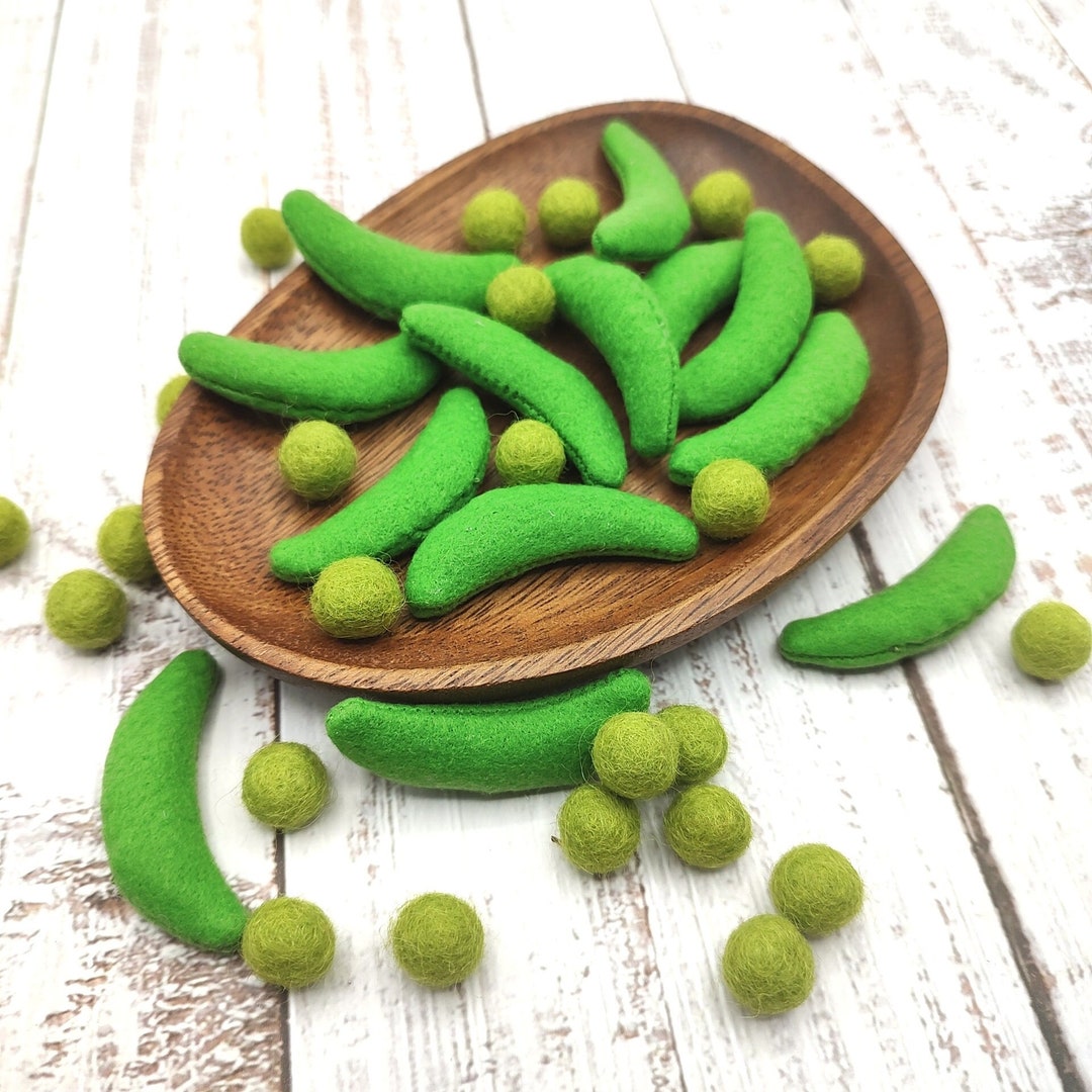 Snap Peas Play Food (felt Food, Pretend Play Kids Kitchen, Plush Toy ...