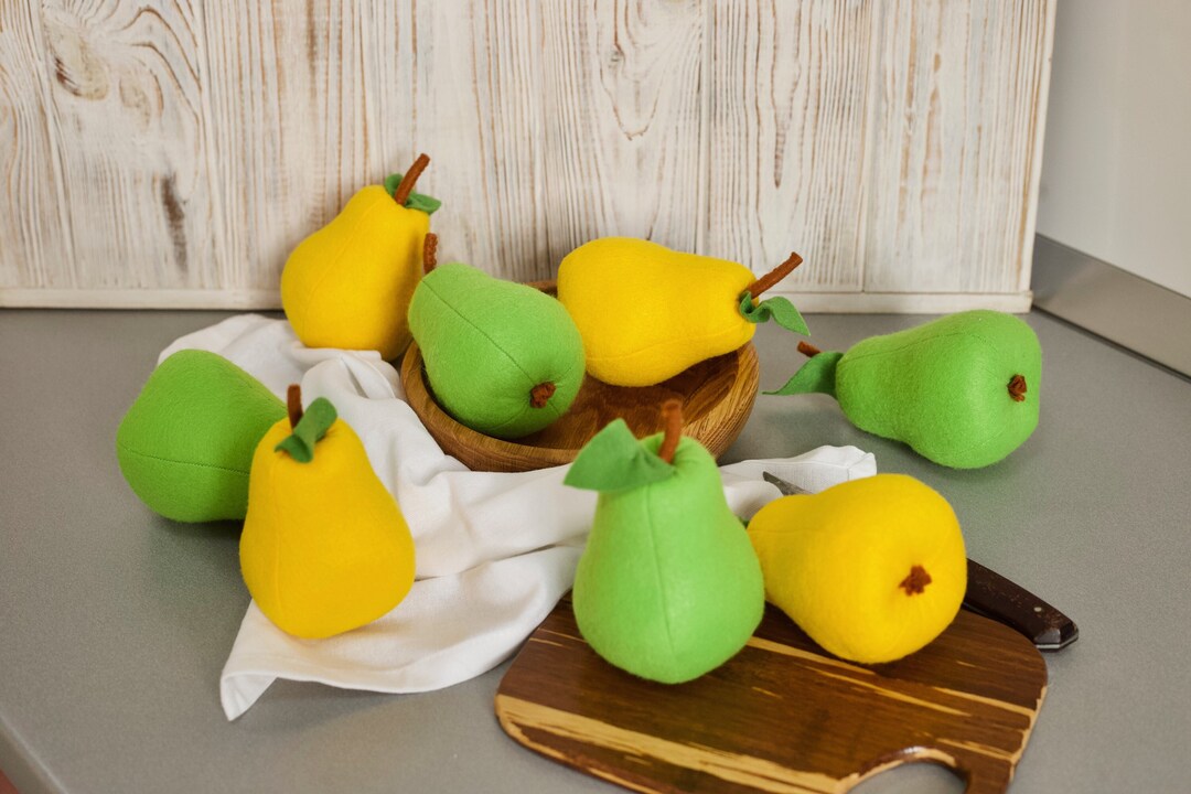 Pear Felt (pretend Play Food, Fruits Vegetables Set, Kids Kitchen ...