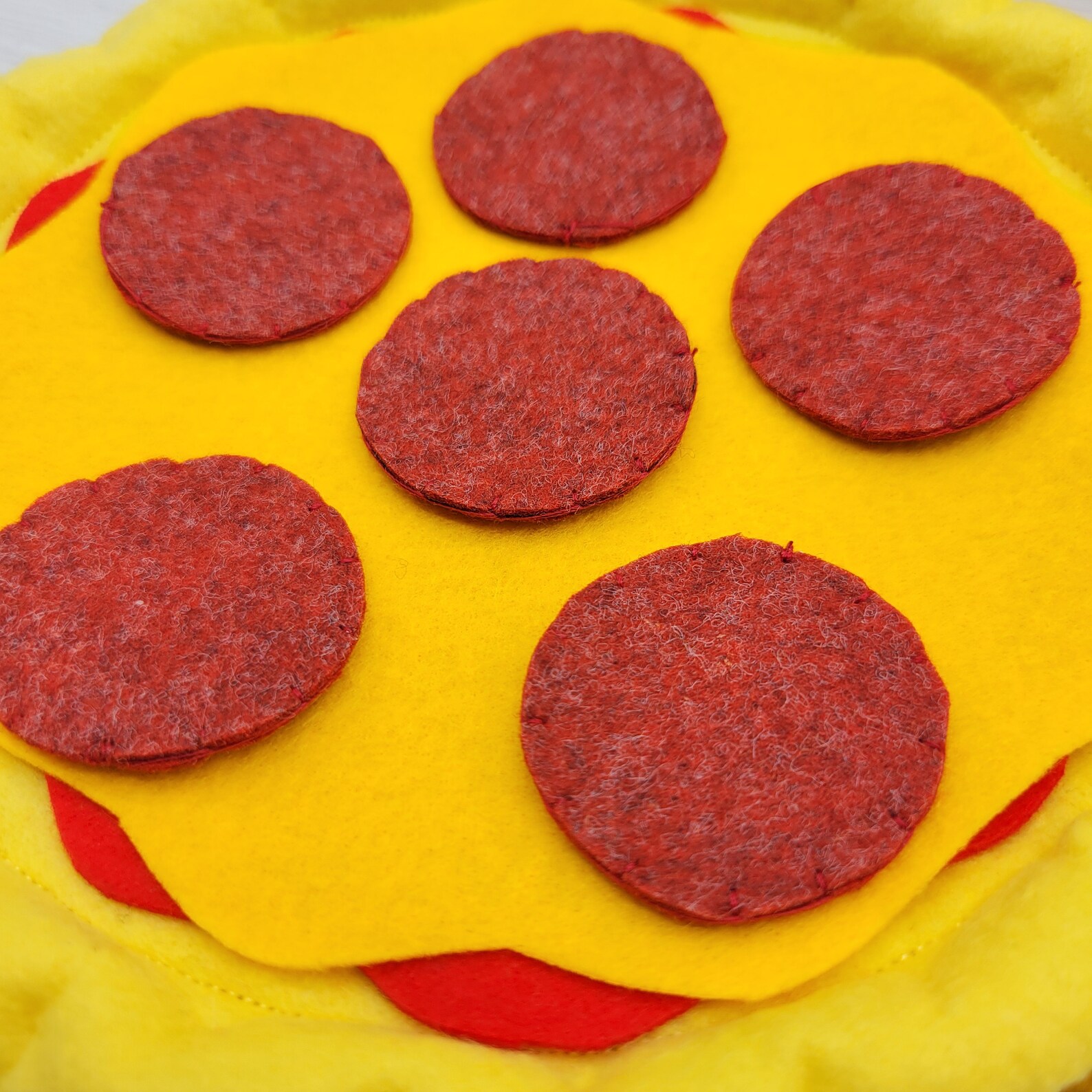 Pepperoni Pizza Whole 6.5" in Box, Felt Pretend Play Food, Kids Kitchen ...