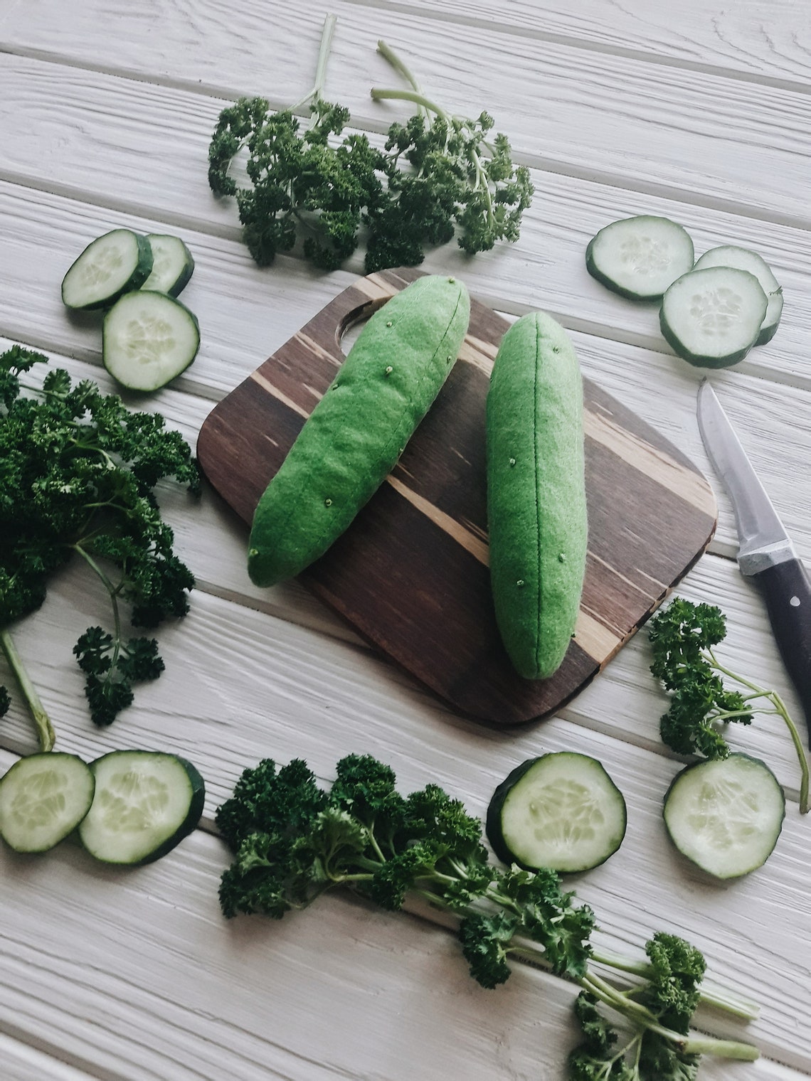 Cucumber play food felt food vegetables pretend play kids | Etsy