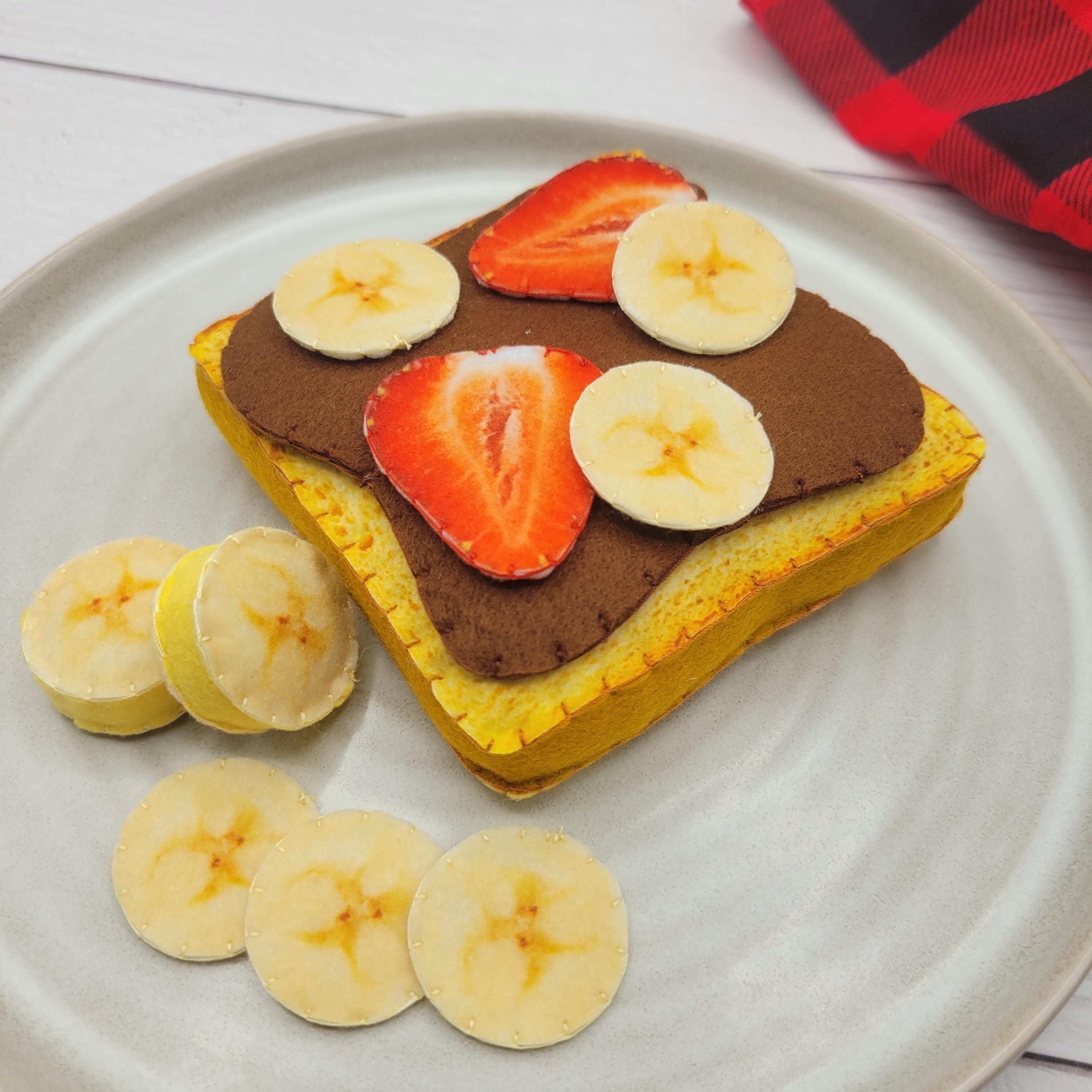 Banana Felt Realistic Slice (play Felt Food, Pretend Kids Kitchen ...