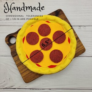 Pepperoni Pizza Whole 6.5" in Box, Felt Pretend Play Food, Kids Kitchen ...