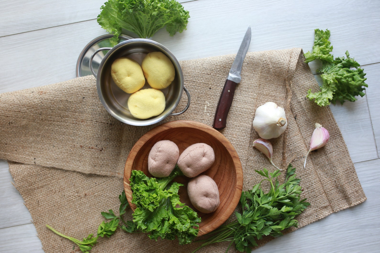 Potato Play Food felt Food Vegetables Fruit Pretend Play | Etsy