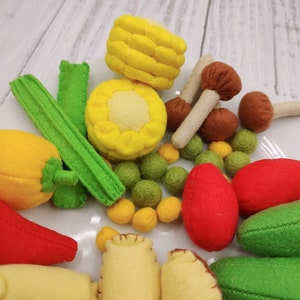 Vegetables Set Play Food (felt Food, Pretend Play Kids Kitchen, Plush ...