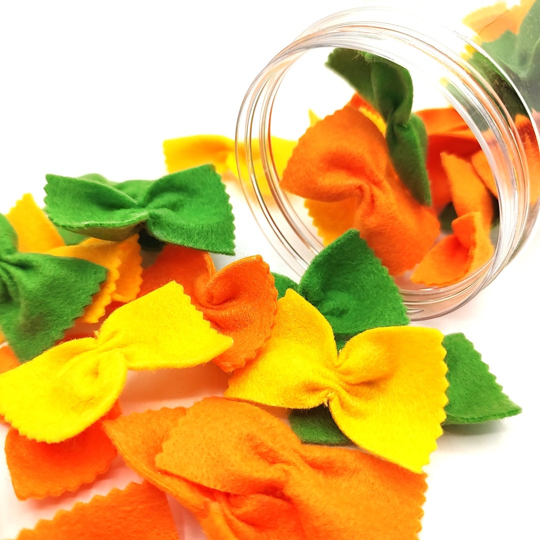 Pasta Tri-color Farfalle, Bow Tie Play Food, Felt Food, Pretend Play ...