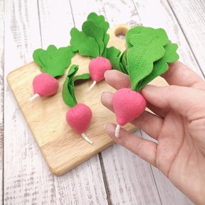 Radish, Felt Slice of Radish Play Food (felt Food for Salad, Pretend ...