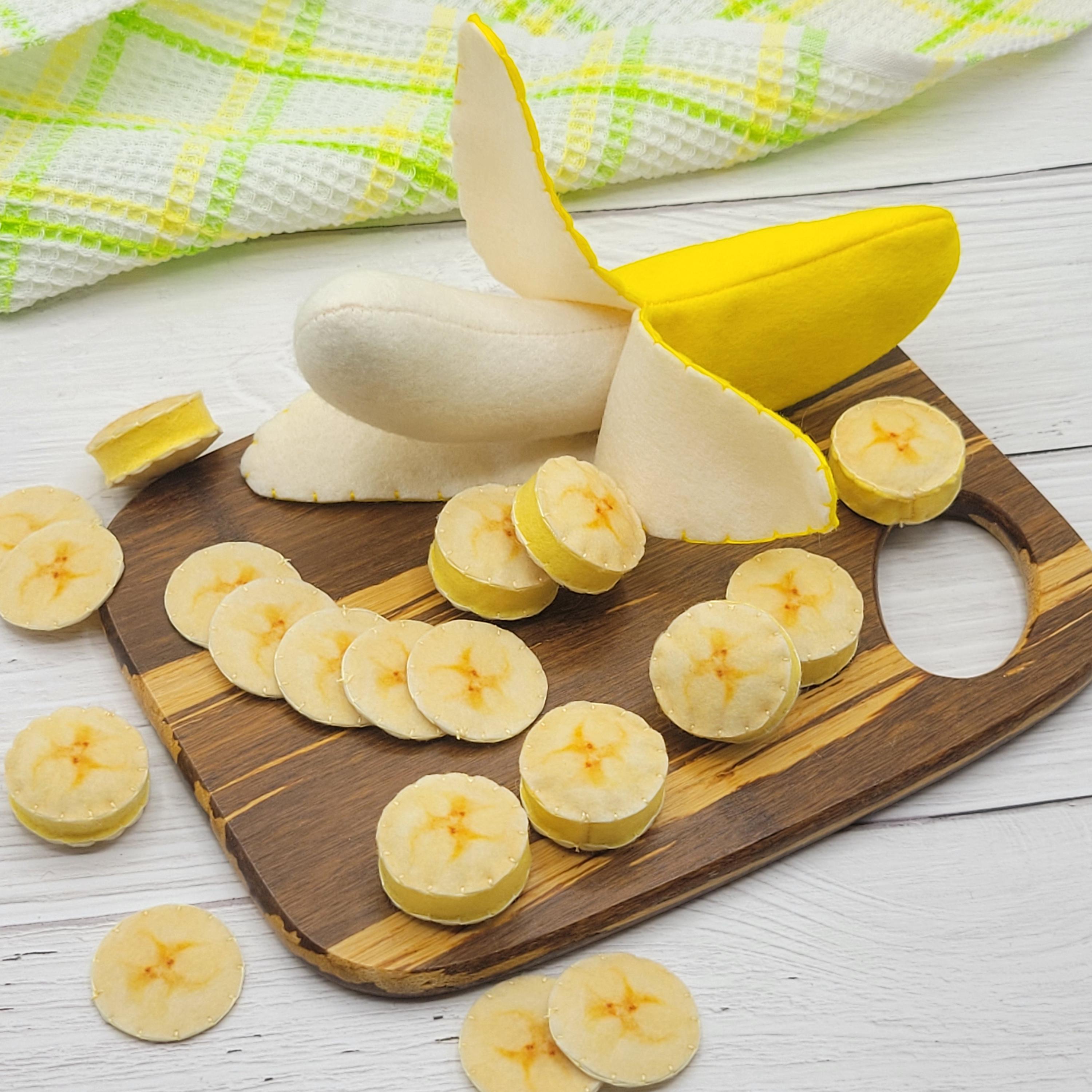 Banana Felt Realistic Slice (play Felt Food, Pretend Kids Kitchen ...