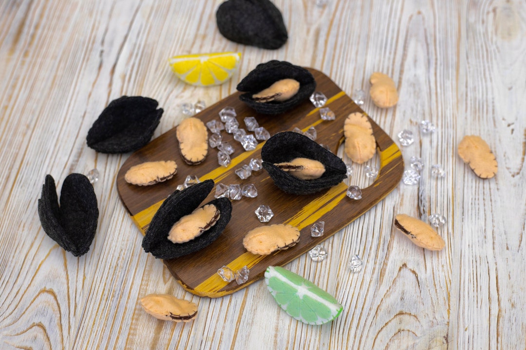 Mussels Play Food (felt Food, Sea Food, Pretend Play Kids Kitchen ...
